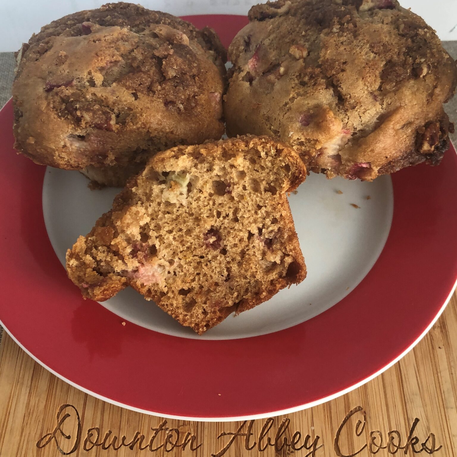 Make Bakery Style Rhubarb Strawberry Streusal Muffins at Home - Downton ...